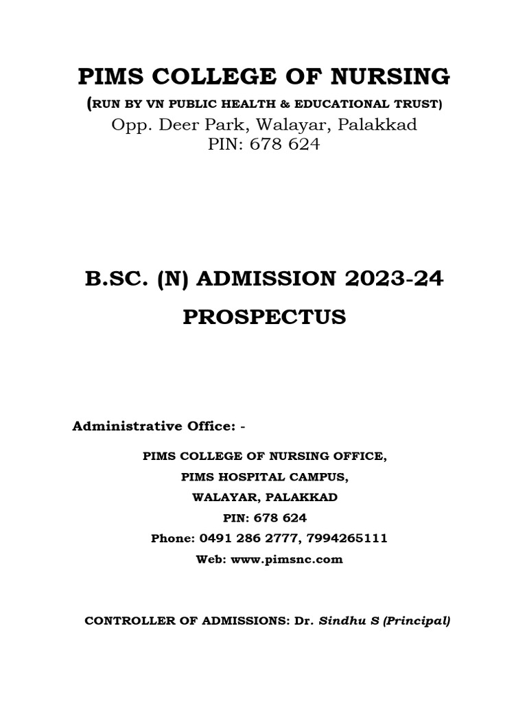Pims Con Prospectus 2023 2024 | PDF | University And College Admission
