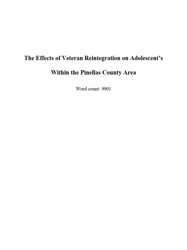 Veteran Reintegration's Impact on Adolescents | PDF | P Value | Survey ...