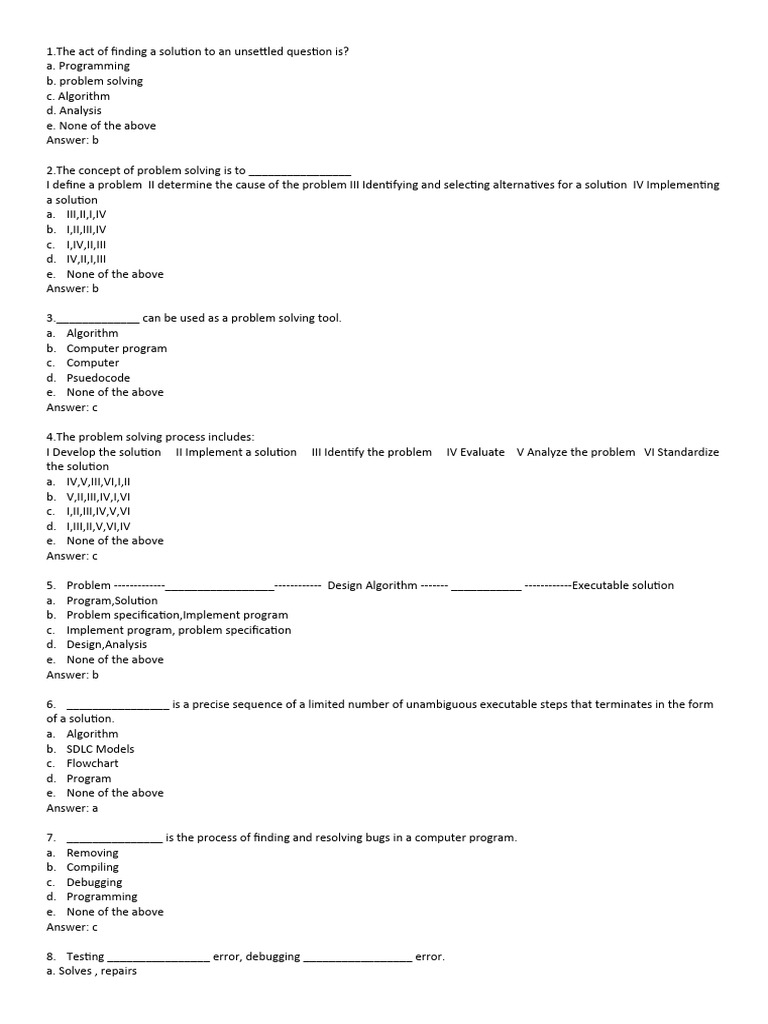 random questions | PDF | Computer Programming | Algorithms random questions | PDF | Computer Programming | Algorithms