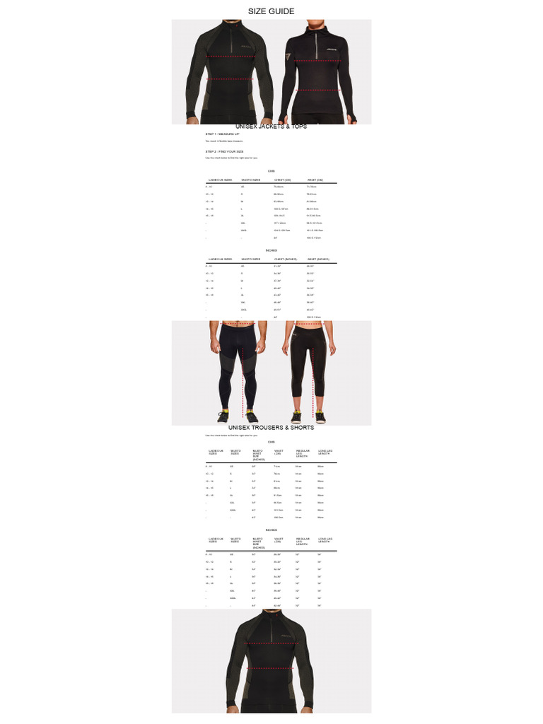 Eng Musto Size Wear | PDF | Human Appearance | Softlines (Retail)