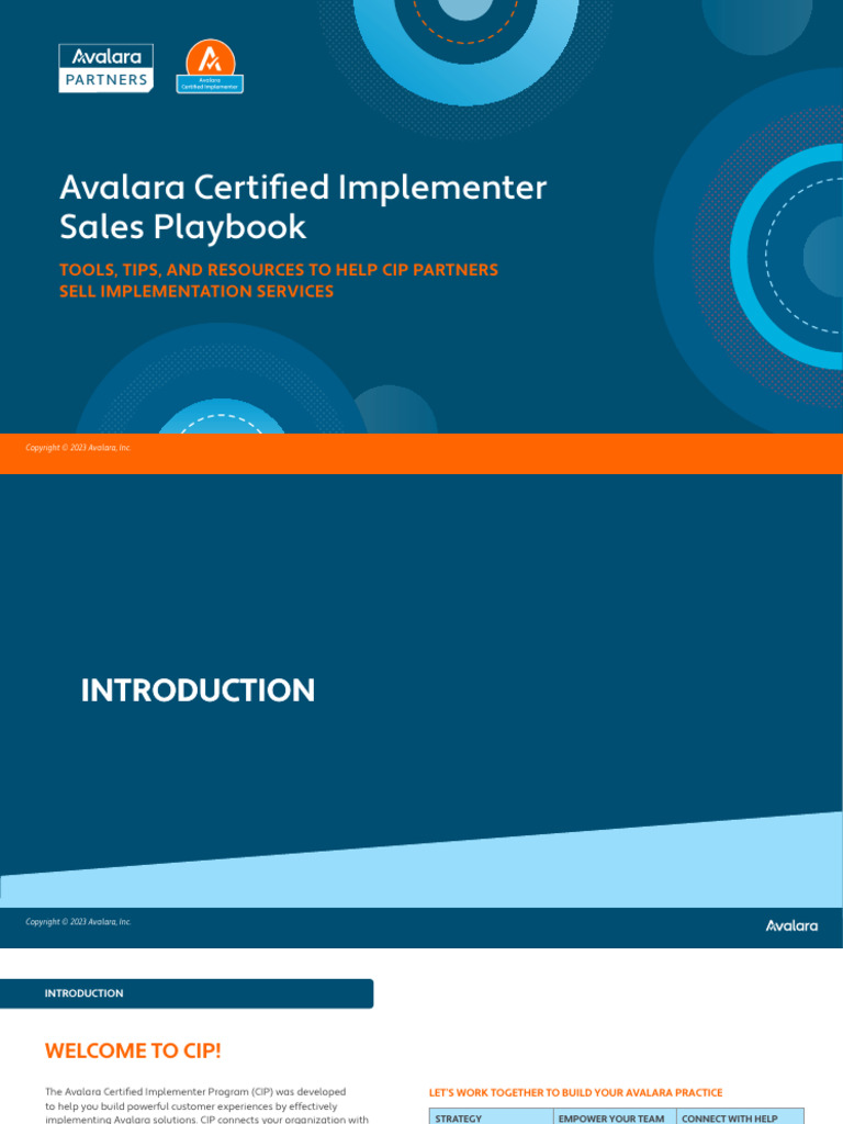 Avalara CIP - Sales Playbook | PDF | Sales | Taxes