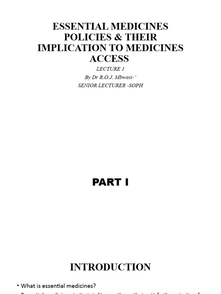 L1 Sustainable Essential Med Supply | PDF | Health System | Medicine