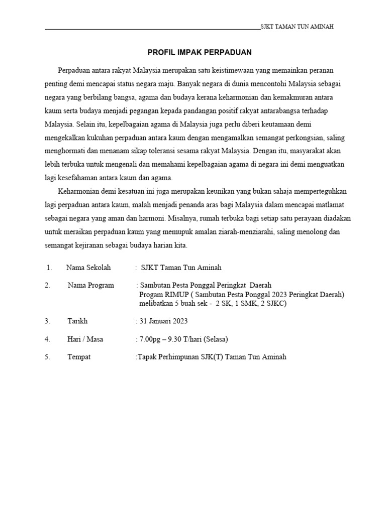 Profil Impak Perpaduan | PDF