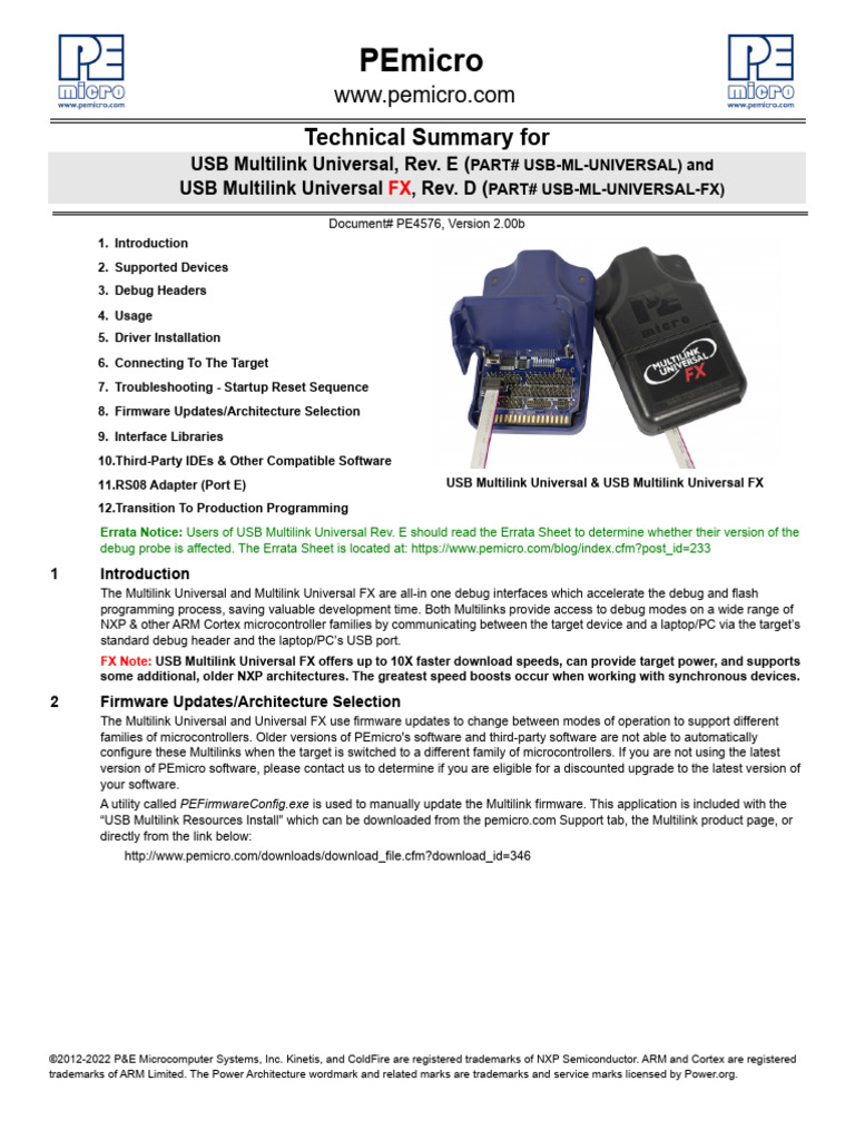 PE4576 - Technical Summary For Multilink Universal and Multilink ...