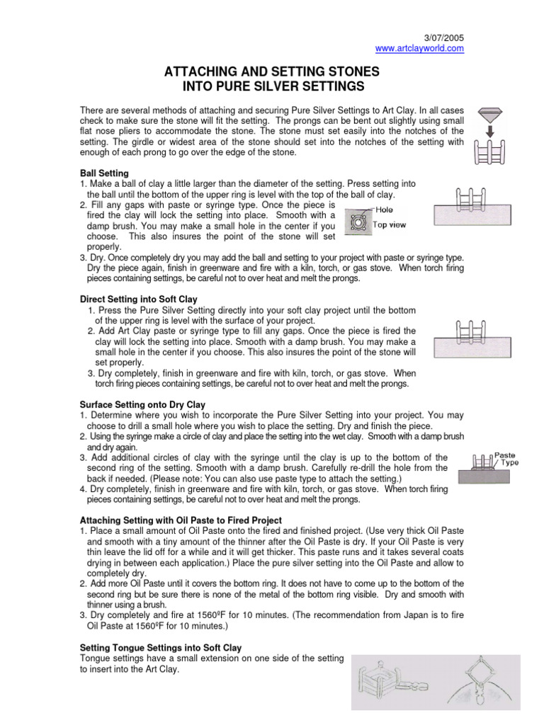 Attaching and Setting Stones | PDF | Clay | Pottery