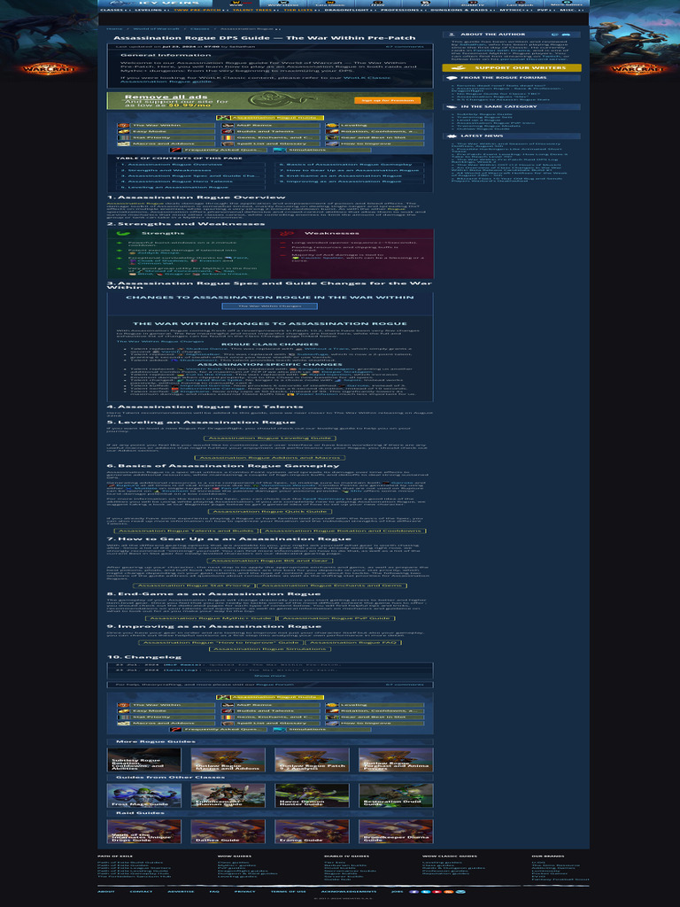 Assassination Rogue DPS Guide - The War Within Pre-Patch - World of ...