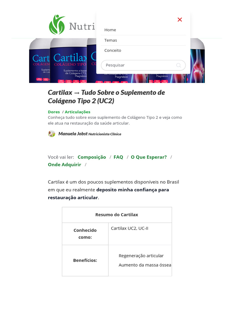 Cartilax UC2: Benefícios e Uso | PDF | Vitamina | Vitamina D