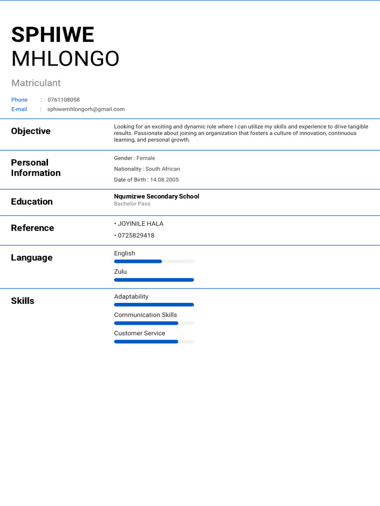 SPHIWE - Resume - 327 | PDF