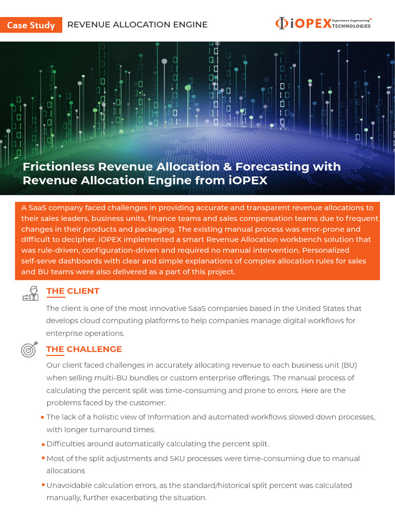 Revenue Allocation Engine Case Study | PDF | Sales | Automation
