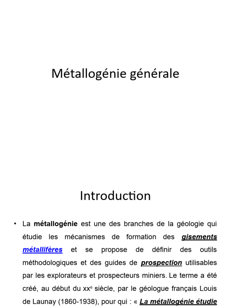 Métallogénie : Formation des gisements | PDF | Hydroxyde | Alumine