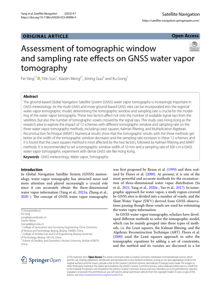 Assessment of Tomographic Window and Sampling Rate Effects On GNSS ...