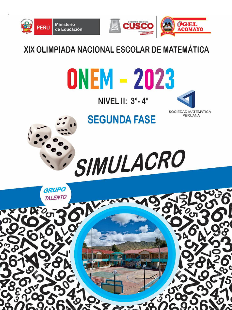 Nivel 2-Fase 2-ONEM - 2023-Simulacro | PDF | Matemáticas