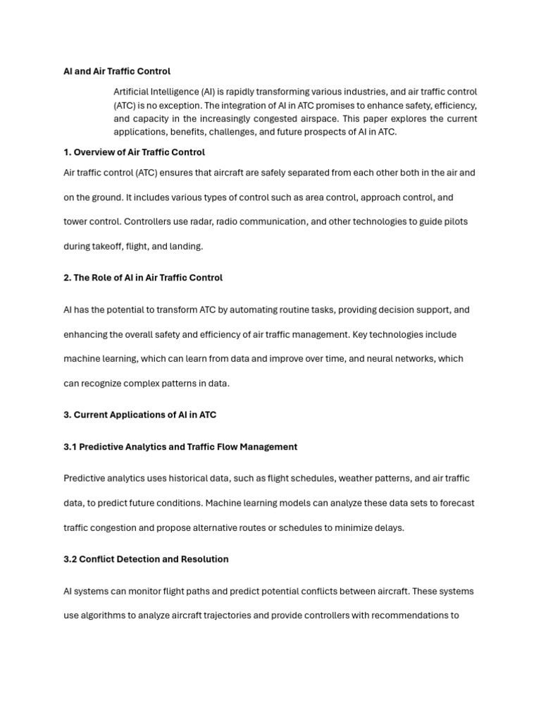 AI and Air Traffic Control | PDF | Air Traffic Control | Artificial Intelligence