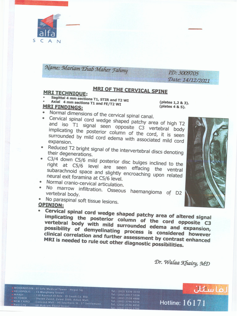 Alfa MRI Cervical | PDF