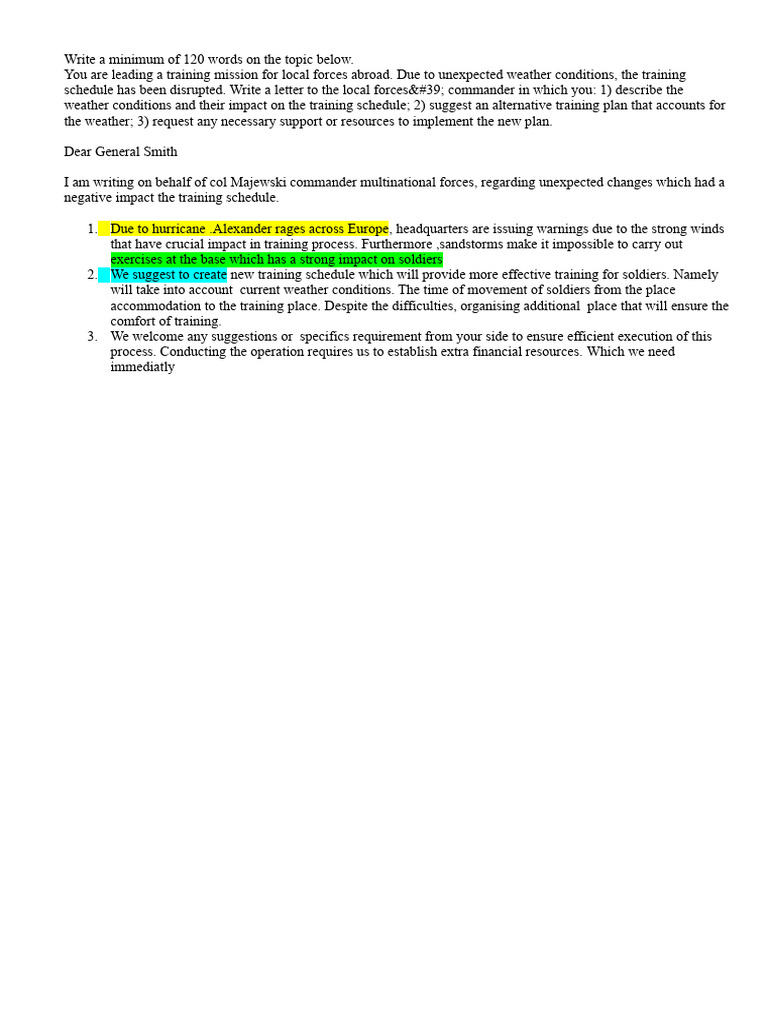 LETTER - New - Disrupted Training - Language Practice - T | PDF ...