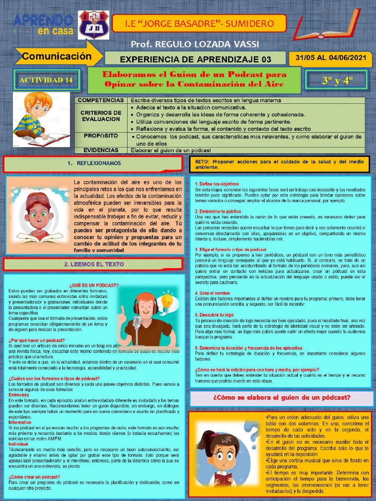 Comunicación 3º y 4º Exp. Ap III Act. 14 | PDF