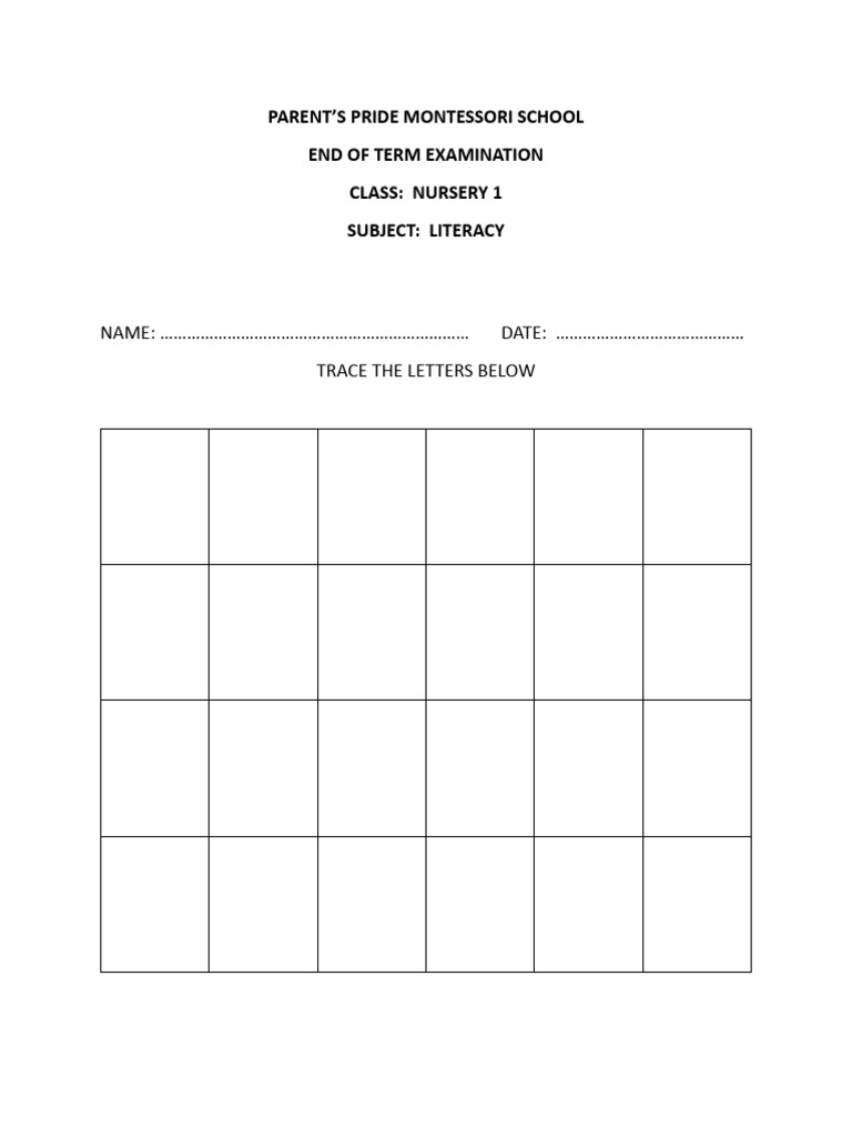 Parent's Pride Exams. | PDF | Preschool | Psychology Parent's Pride Exams. | PDF | Preschool | Psychology