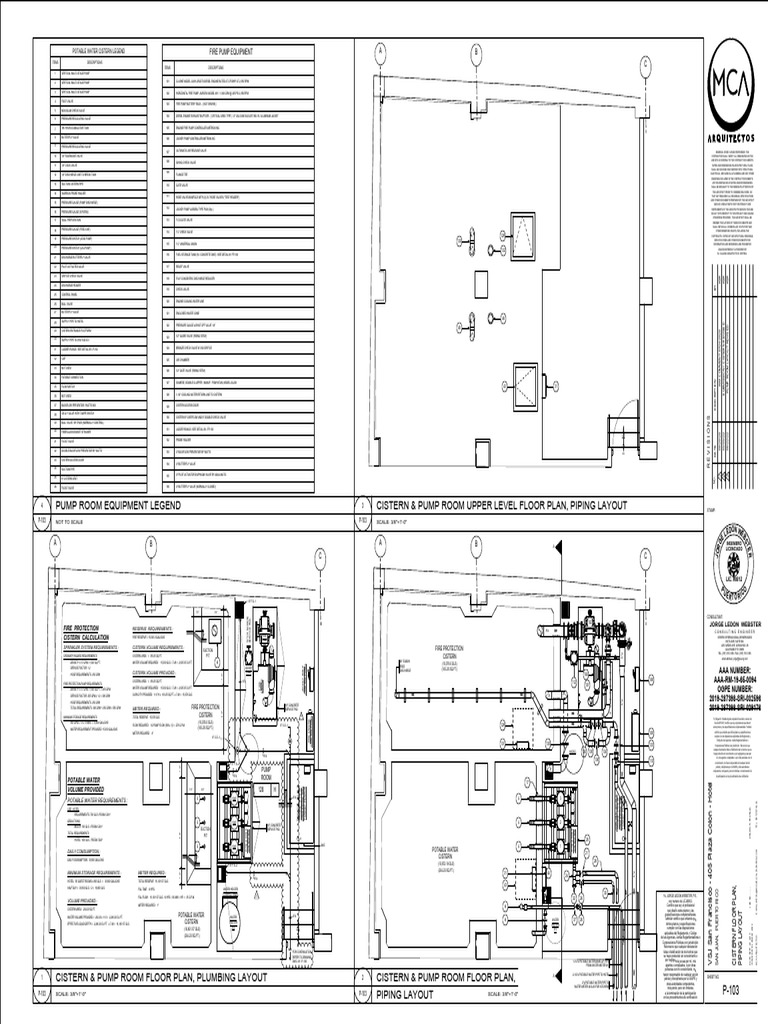 Cistern & Pump Room Floor Plan, Plumbing Layout | PDF | Valve | Pump