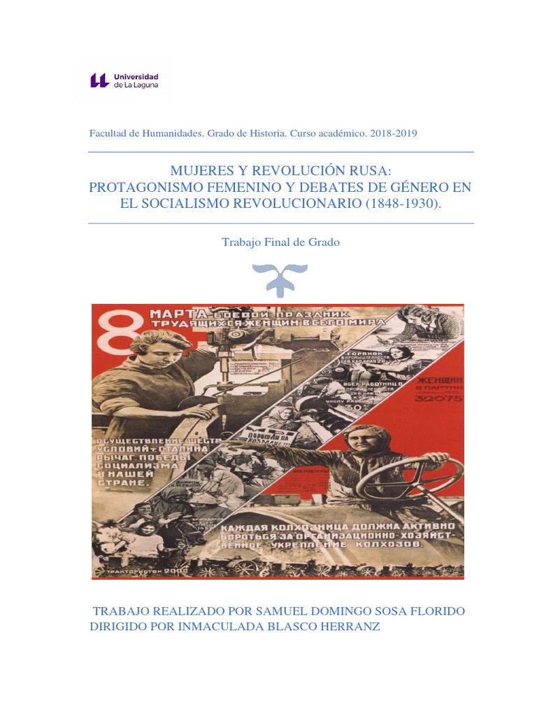 Sosa Florido - Mujeres y Revolución Rusa. Protagonismo Femenino y ...