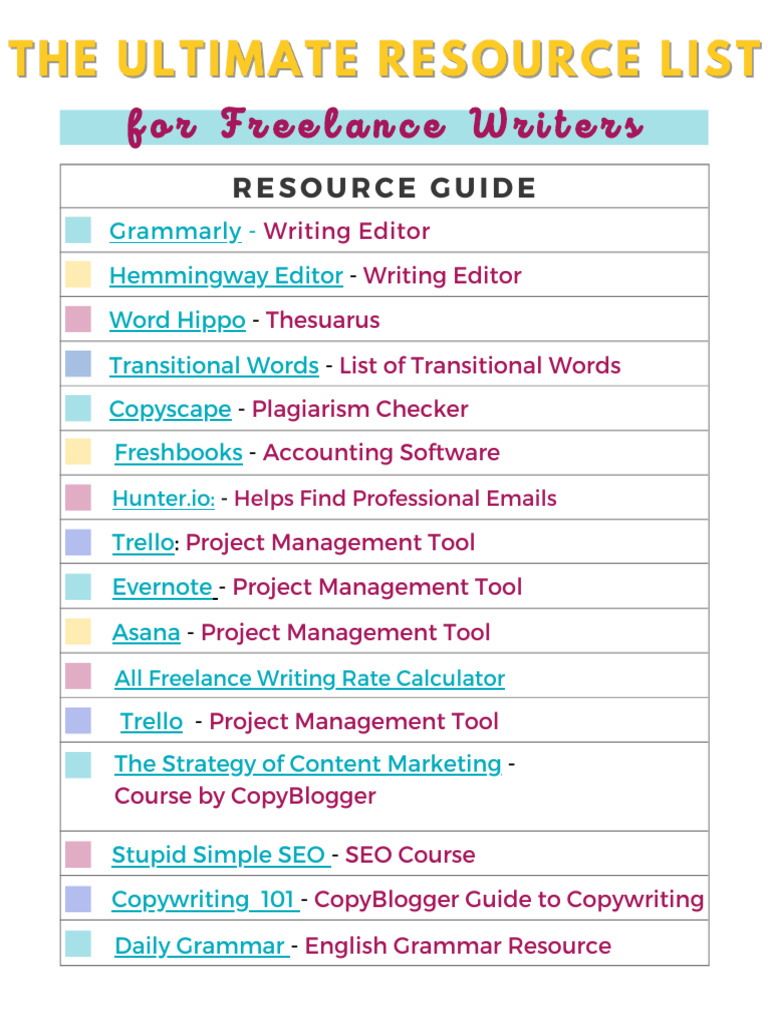 The Ultimate Resources for Freelance Writers | PDF