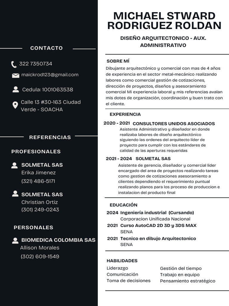 Hoja de Vida Michael Rodriguez | PDF | Ingeniería | Business