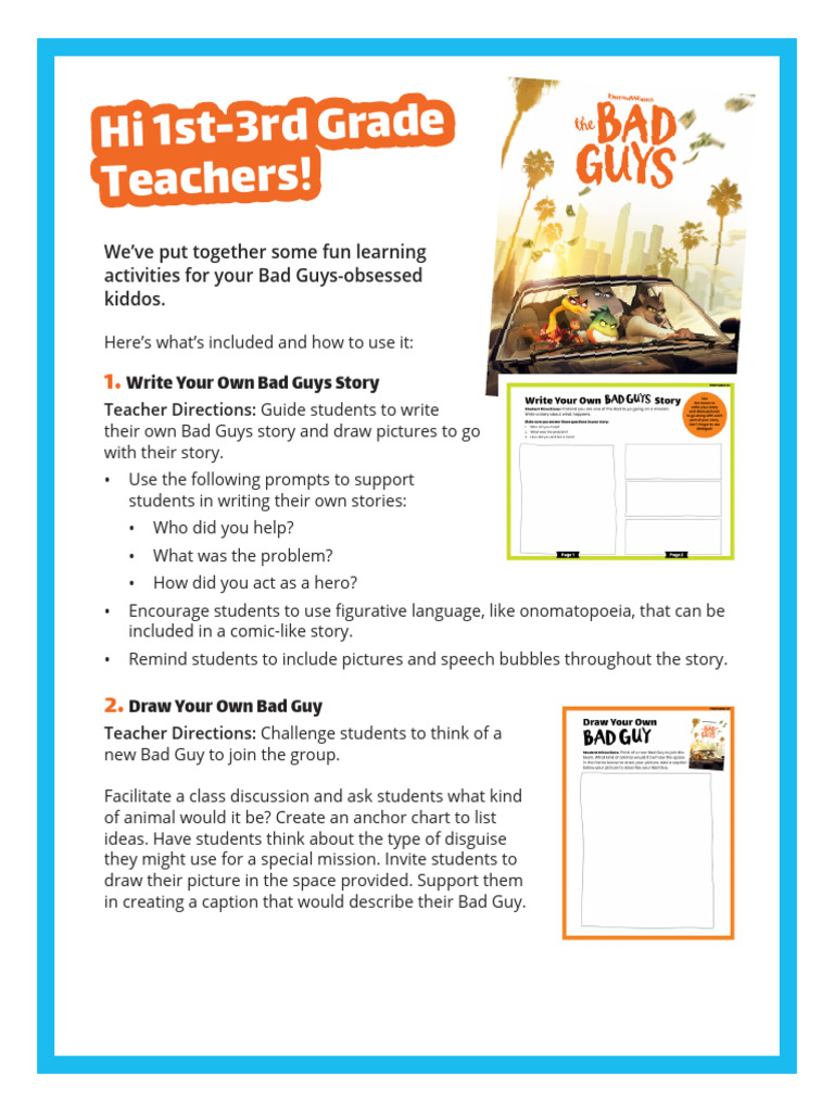 The Bad Guys Teacher Letter Plus All Activities | PDF