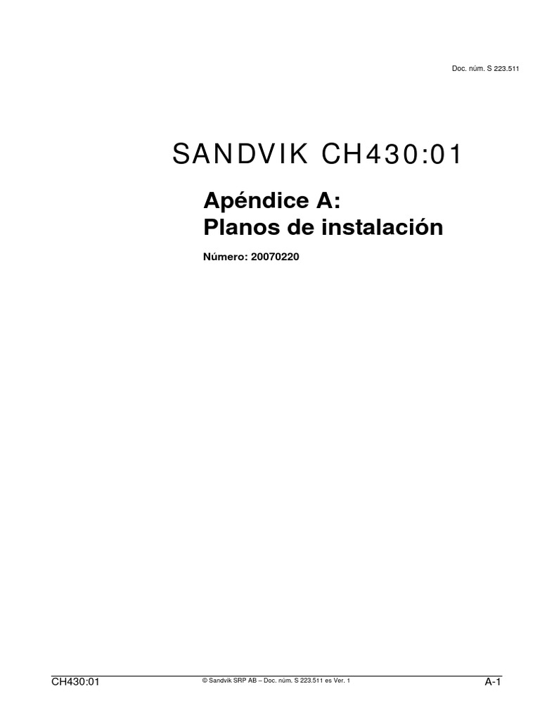 Planos y Conexiones CH430 Sandvik | PDF | Ingeniería de Edificación ...