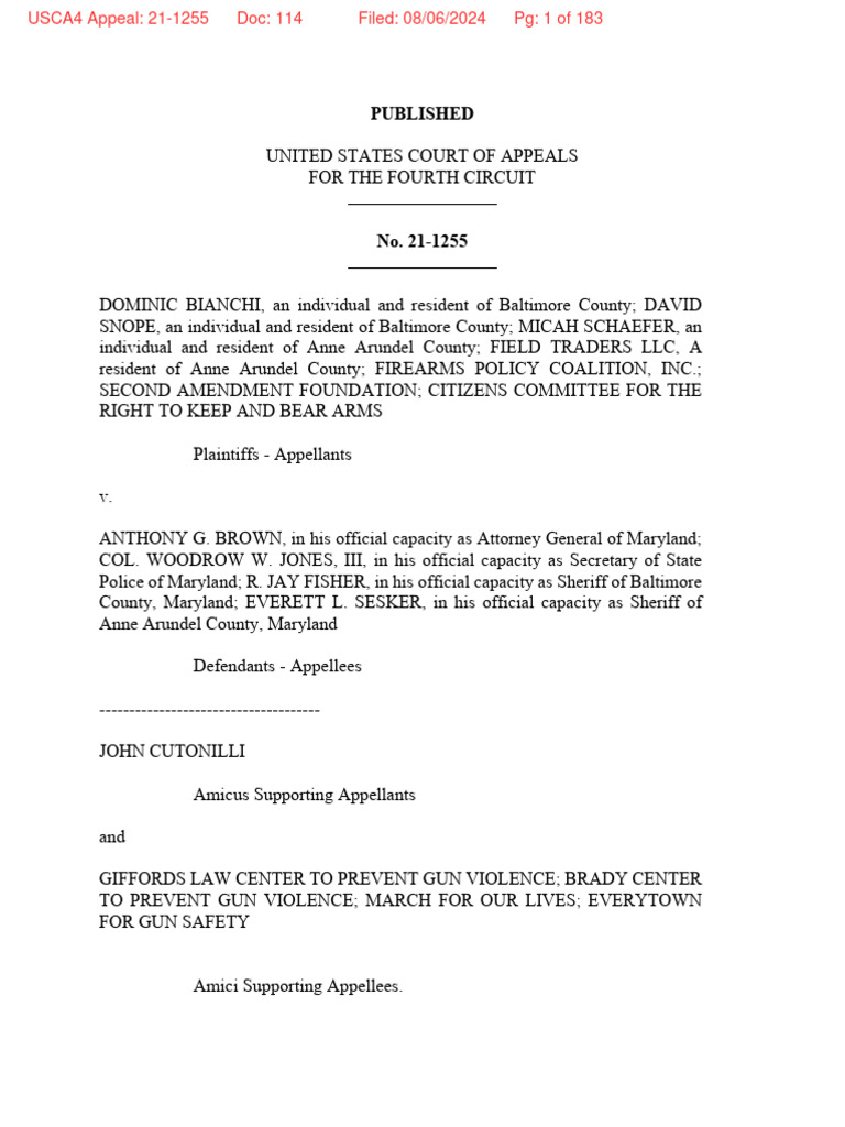 Fourth Circuit Rules Ban On Assault Weapons Is Constitutional | PDF | Second Amendment To The ...