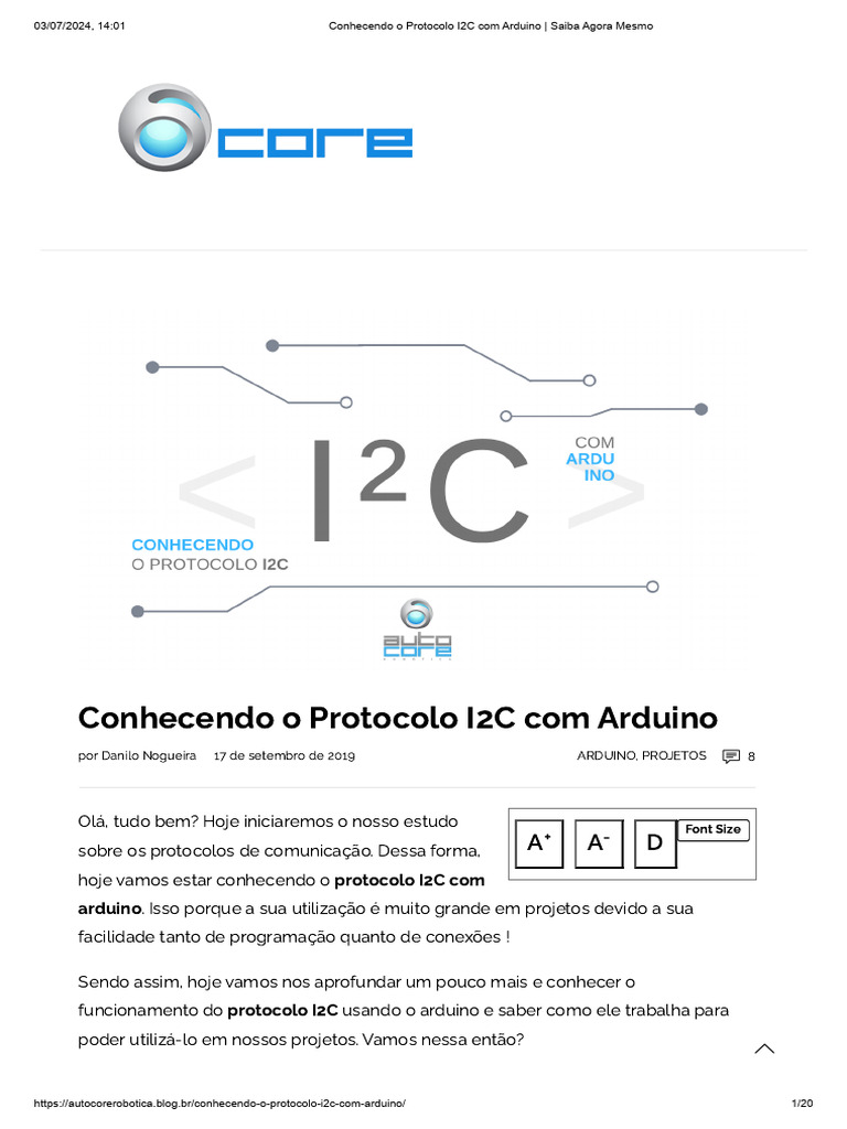 Conhecendo o Protocolo I2C Com Arduino - Saiba Agora Mesmo | PDF | Arduino | Duplex ...