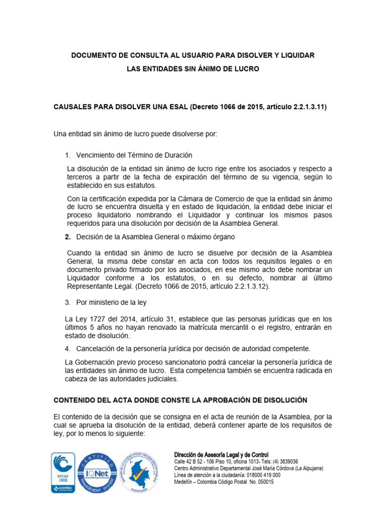 Modelo Protocolo Liquiación Documento Adjunto Al Procedimiento VF 2020 | PDF | Liquidación ...