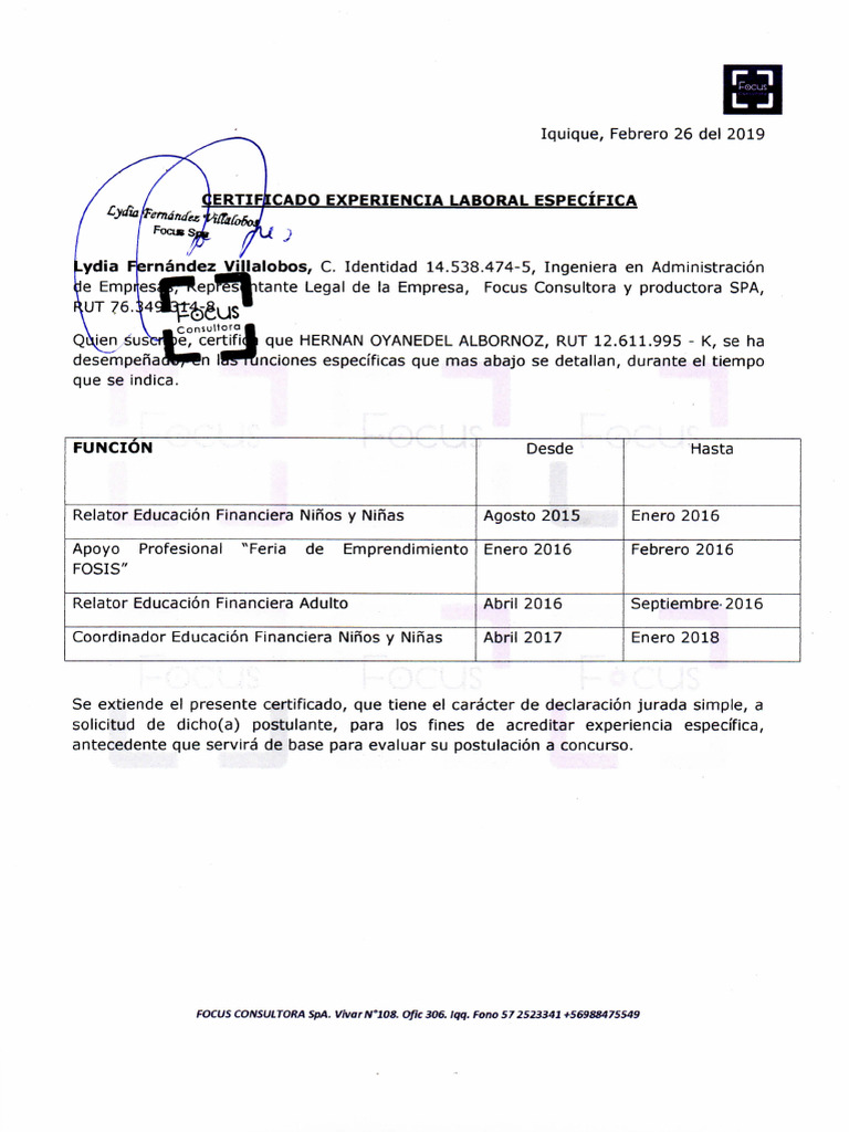 Experiencia Laboral | PDF