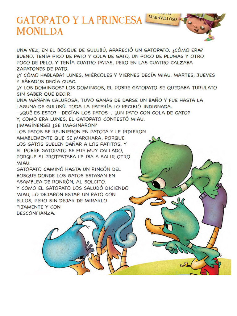Cuento GATO PATO | PDF