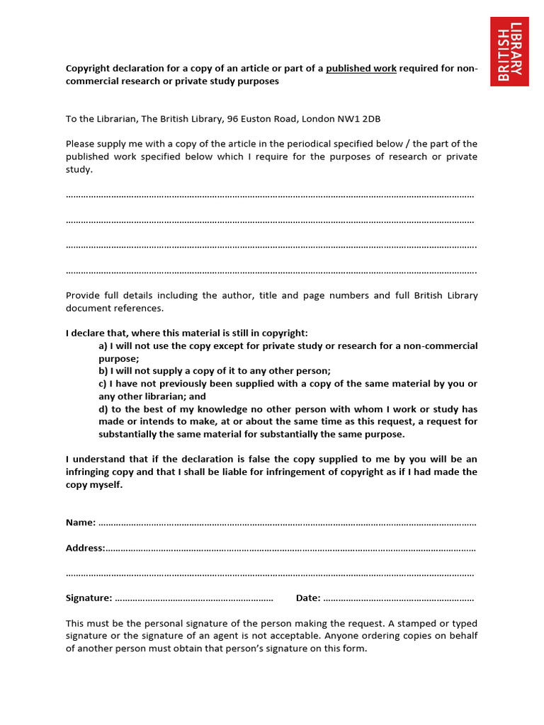 Copyright Declaration Form 2023 | PDF | Monopoly (Economics) | Property Law