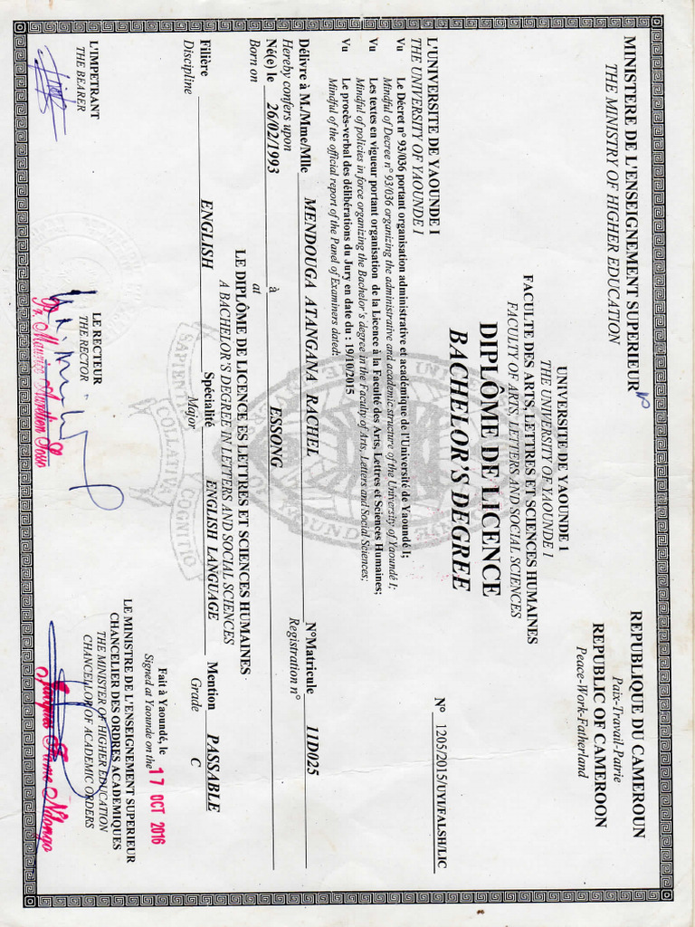 Releve Diplome Licence | PDF