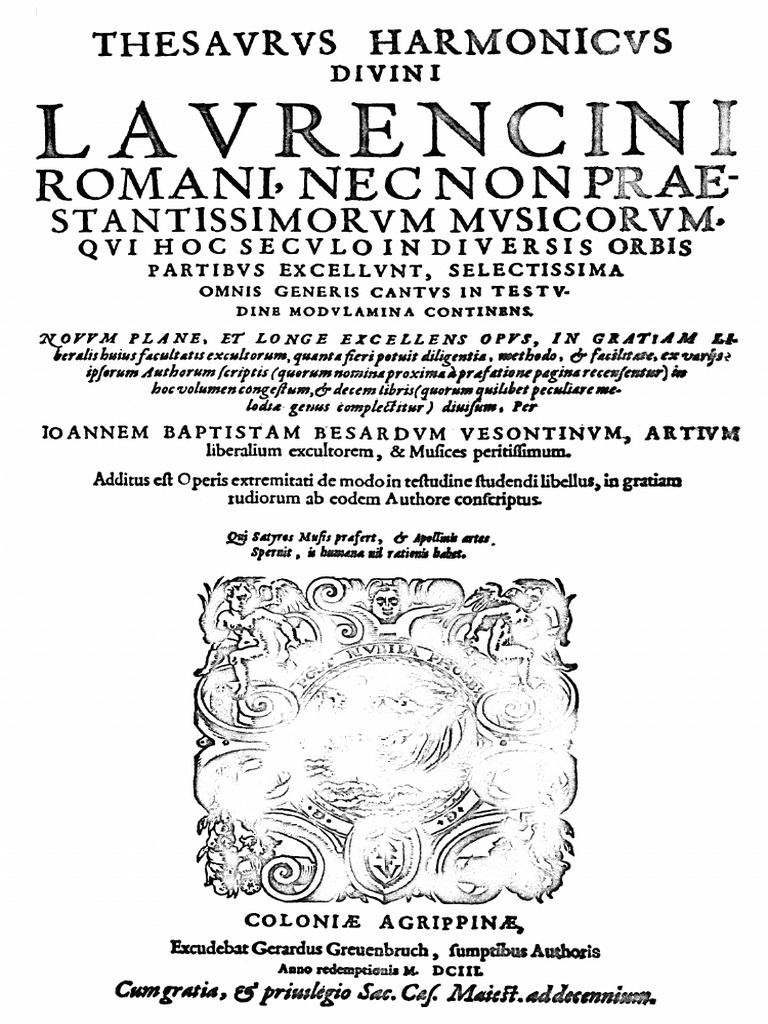 Thesaurus Harmonicus 1603 | PDF