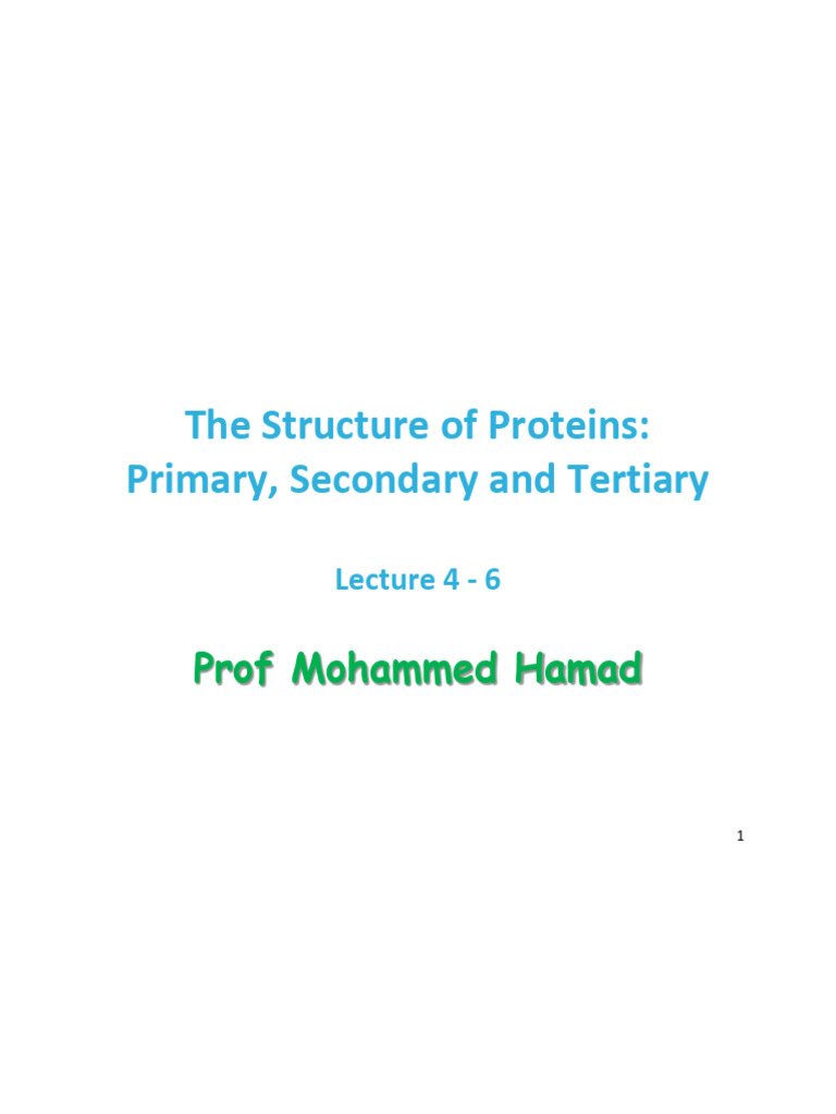 Open Lecture 4-6 Protein Structure I-III 2 | PDF | Protein Structure ...