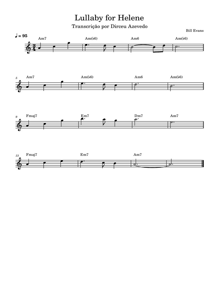Lullaby For Helene - Bill Evans | PDF