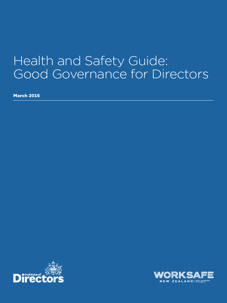860WKS 2 HSWA Good Governance For Directors | PDF | Occupational Safety ...
