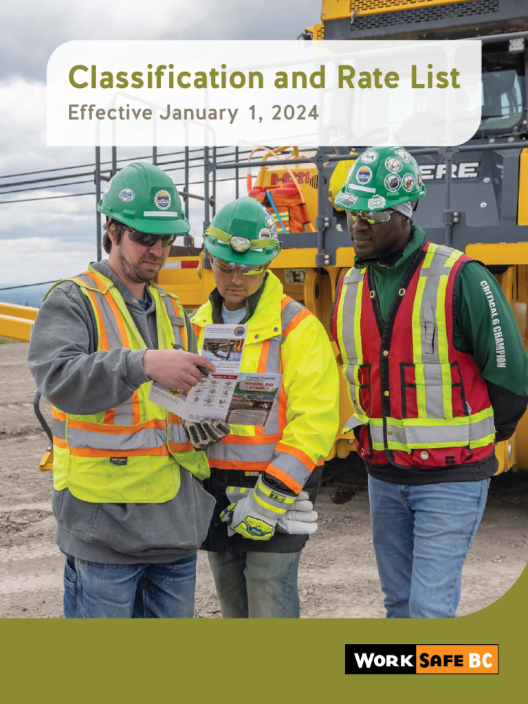 2024 WorkSafeBC Classification Rates | PDF | Insurance | Payroll Tax
