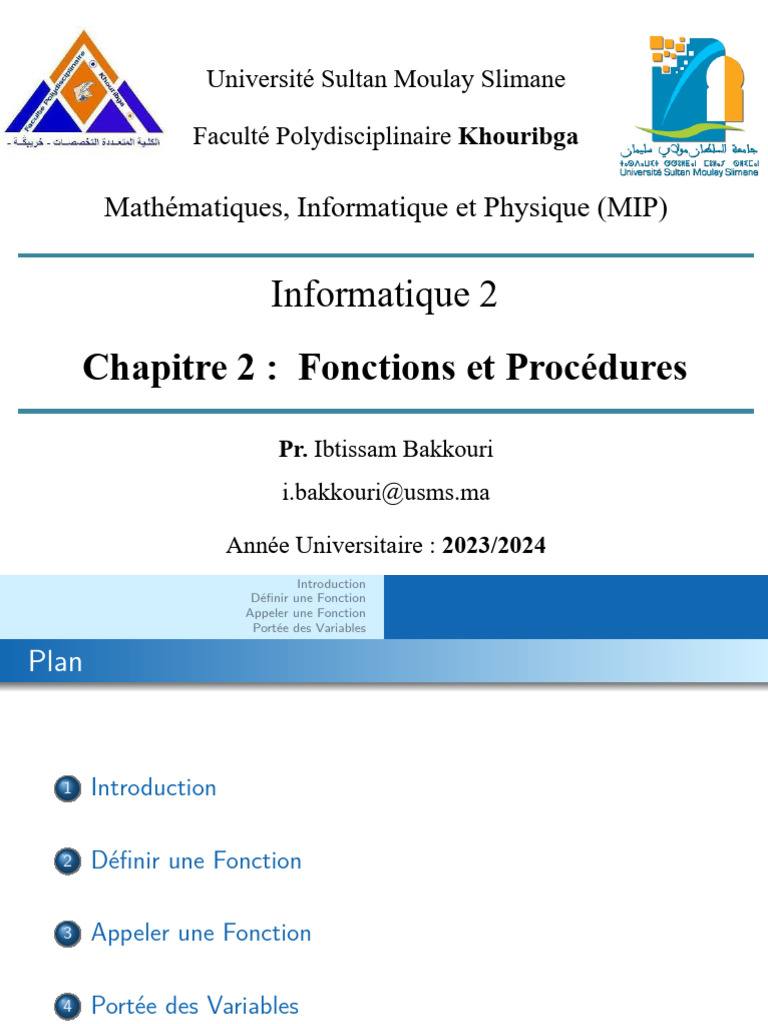 Info2 Ch2 | PDF | Python (Langage de programmation) | Variable (informatique)