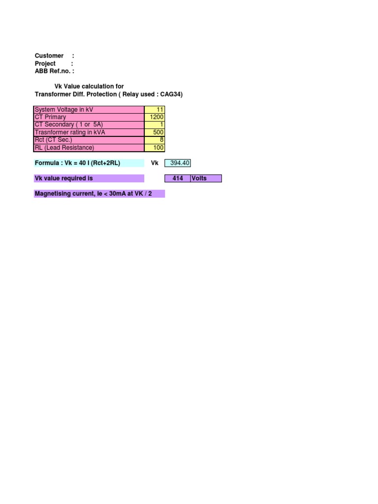VK+Formula Calculation +sample | PDF | Electrical Impedance | Volt