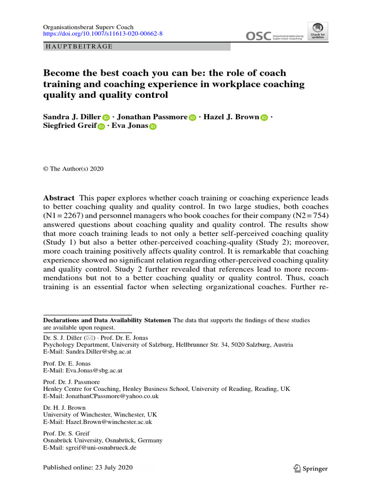 Become The Best Coach You Can Be The Role of Coach | PDF | Cognition