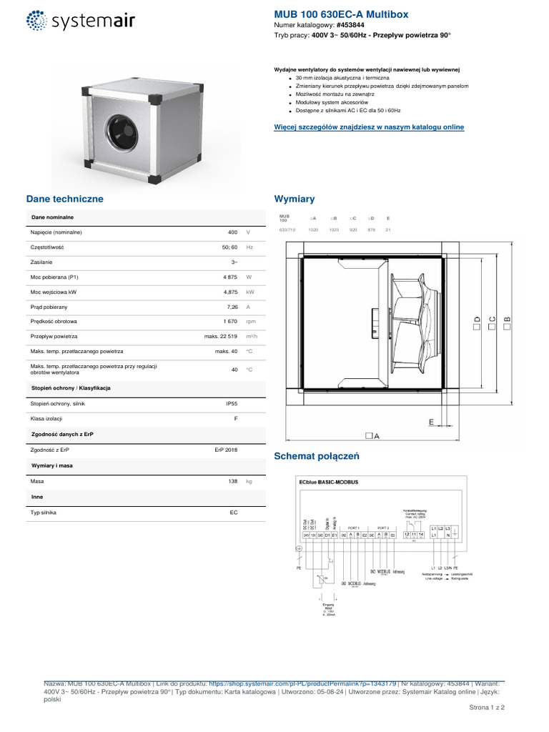 Systemair MUB 100 630EC-A Multibox | PDF