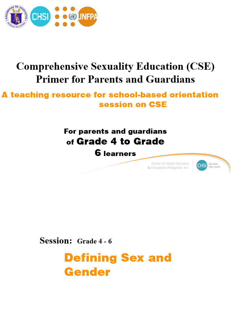 CSE Guide for Parents of Grades 4-6 | PDF | Gender | Gender Studies