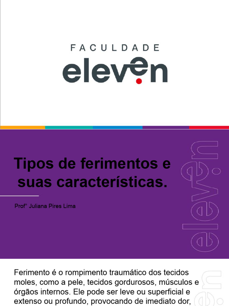 Tipos de Ferimentos e Primeiros Socorros | PDF | Sistema circulatório ...