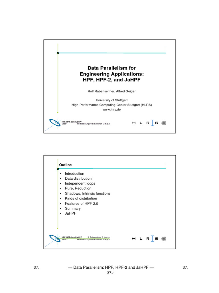 hpf_7 | PDF | Parallel Computing | Matrix (Mathematics)