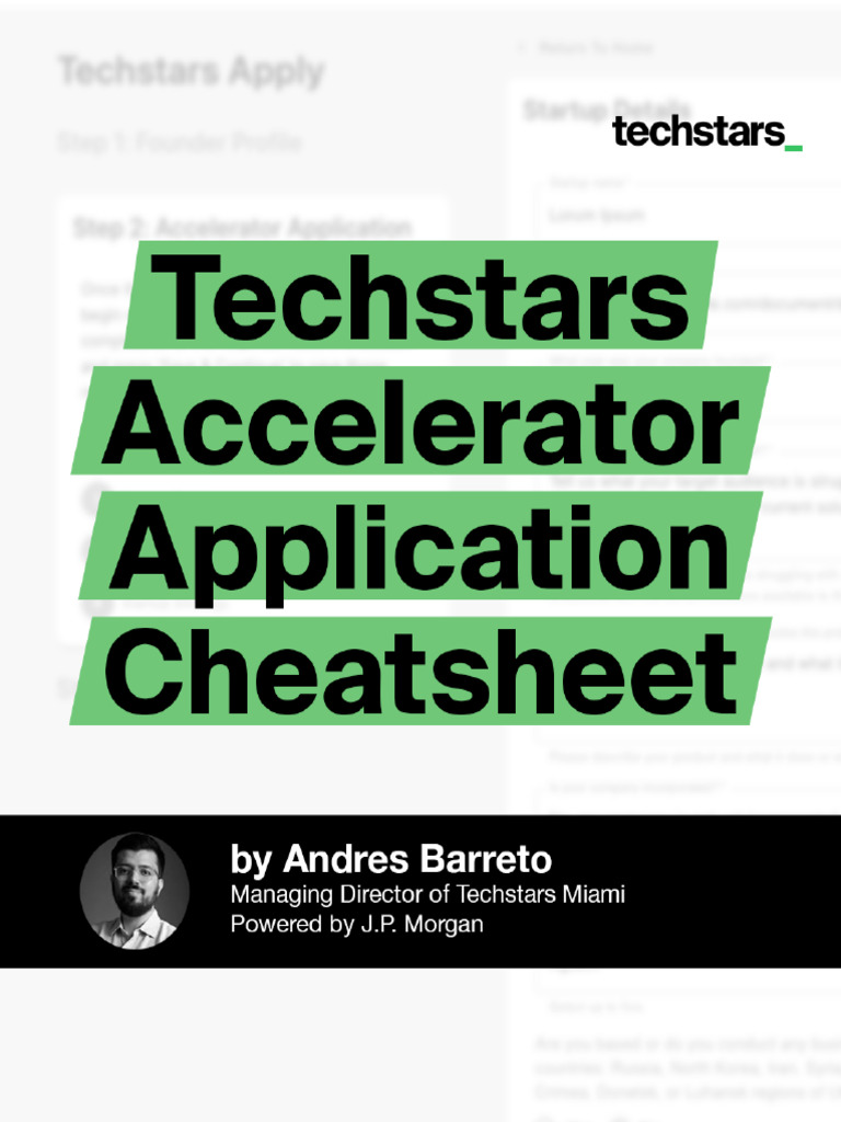 Techstars Accelerator Application Cheatsheet | PDF