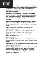 The Three Little Pigs Play Script | PDF