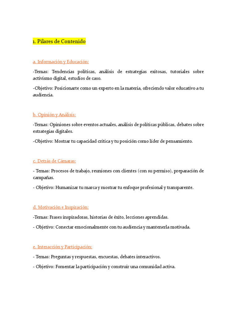 Parrilla de Contenido RRSS Personales | PDF | Infografia | Publicidad