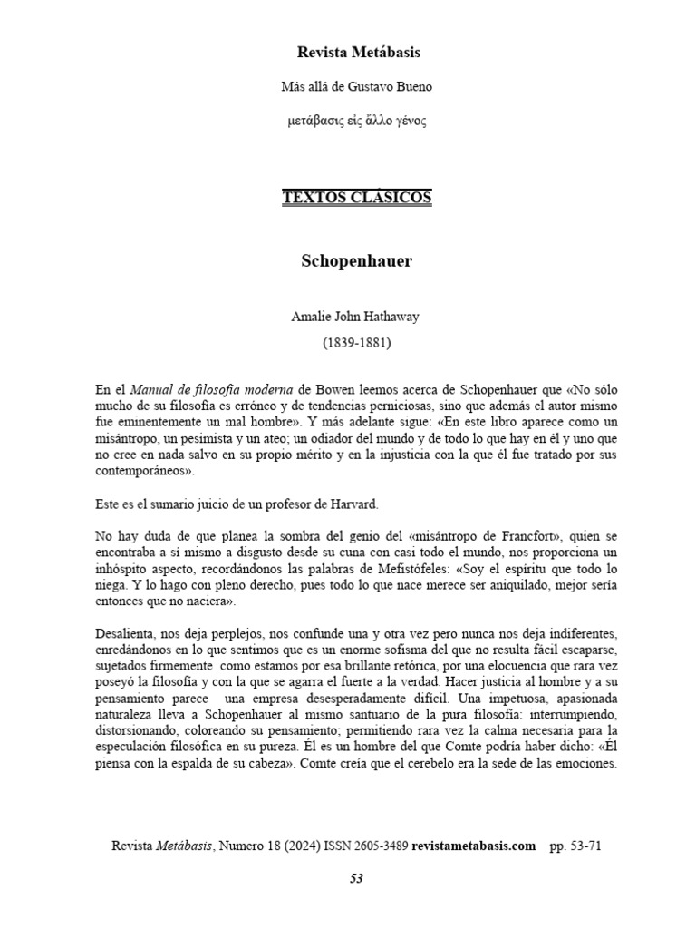 Metabasis 0018053071 | PDF | Arthur Schopenhauer | Comprensión